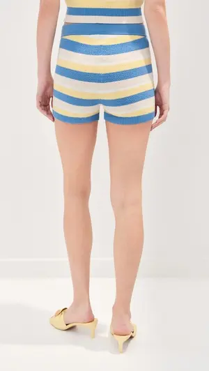 Simkhai Cali Striped Knit Shorts