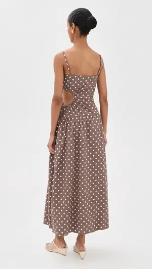 4TH & RECKLESS Lucy Polka Dot Maxi Dress With Side Cutout