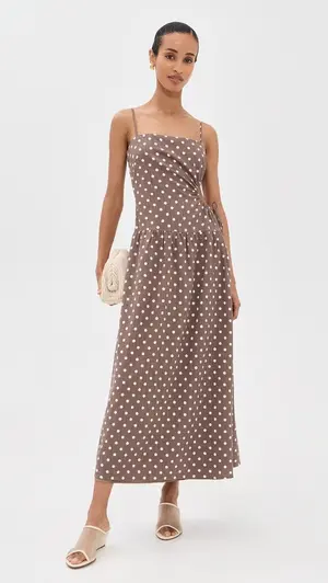 4TH & RECKLESS Lucy Polka Dot Maxi Dress With Side Cutout