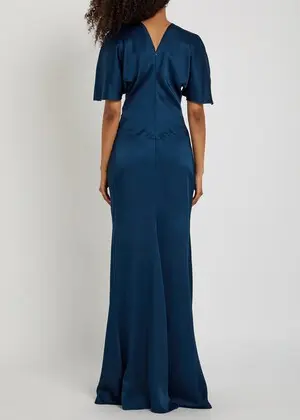 Victoria Beckham Isabella Gathered Gown - Dark Blue