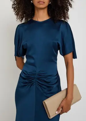 Victoria Beckham Isabella Gathered Gown - Dark Blue