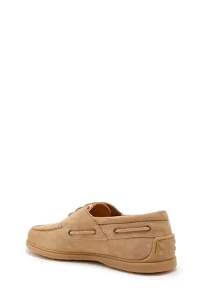 TOD'S Barca Gomma Suede Boat Shoes - Tan