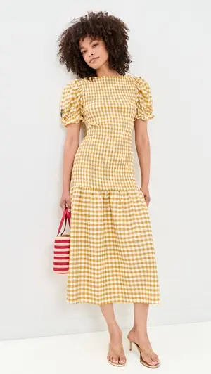 LISA SAYS GAH Fiona Gingham Check Maxi Dress