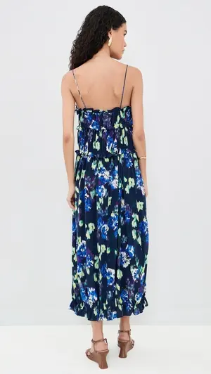 Ulla Johnson Clove Silk Floral Print Midi Dress