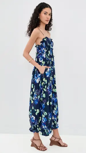 Ulla Johnson Clove Silk Floral Print Midi Dress