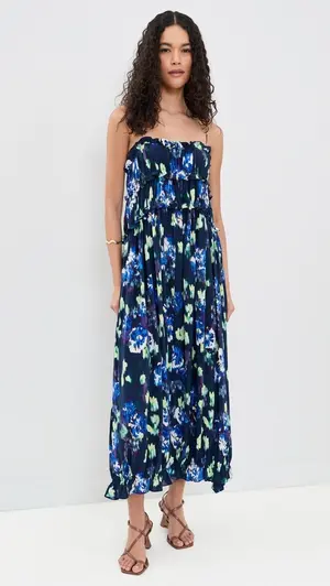 Ulla Johnson Clove Silk Floral Print Midi Dress