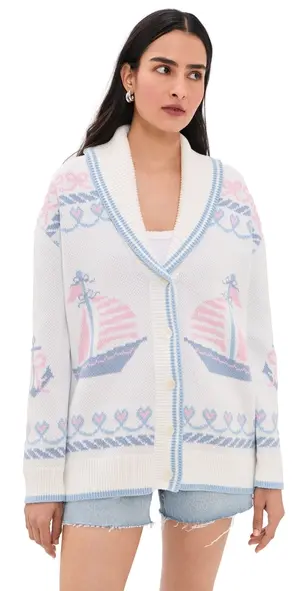 LoveShackFancy Aribella Cardigan - Seaglass Kiss