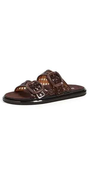 Melissa Possession Jelly Sandals With Woven Detail And Buckle Straps - Brown