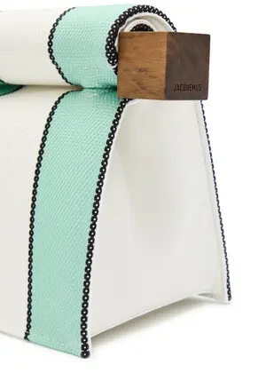 Jacquemus La Pochette Rond Carre Striped Canvas Clutch