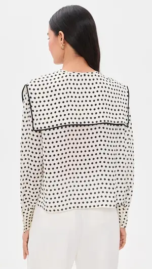 FRAME Polka Dot Silk Blouse