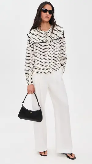 FRAME Polka Dot Silk Blouse