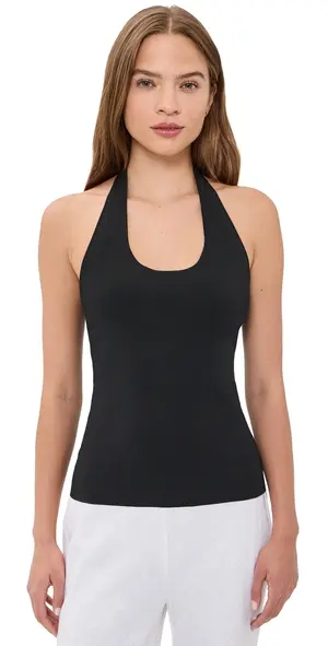 Theory Halter Neck Tank Top - Black - 001