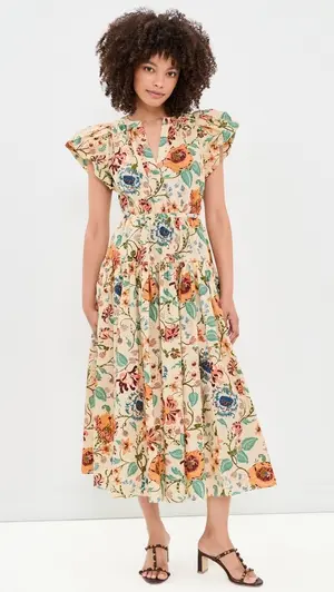 Ulla Johnson Marin Floral Cotton Midi Dress