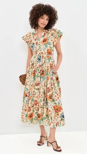 Ulla Johnson Marin Floral Cotton Midi Dress