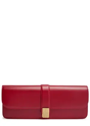 Khaite Blake Leather Clutch With Gold-tone Hardware - Red
