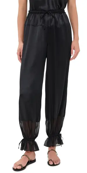 Ulla Johnson Camille Silk Cinched Pants - Noir