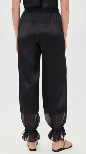 Ulla Johnson Camille Silk Cinched Pants - Noir