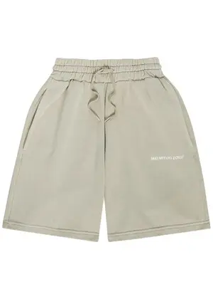 MKI MIYUKI ZOKU Logo-print Cotton-blend Shorts - Dark Grey