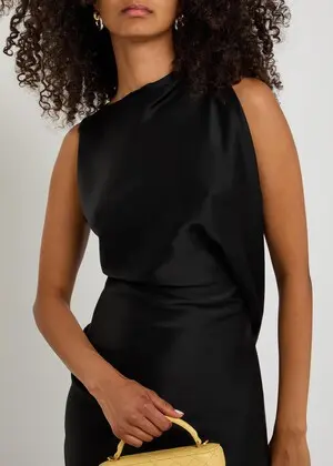 Victoria Beckham Kira Draped Satin-crepe Gown - Black