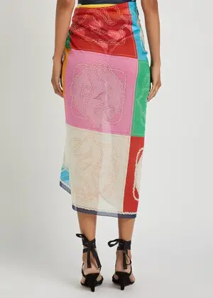 Jacquemus Le Pareo Hippocampe Printed Cotton And Silk-blend Sarong