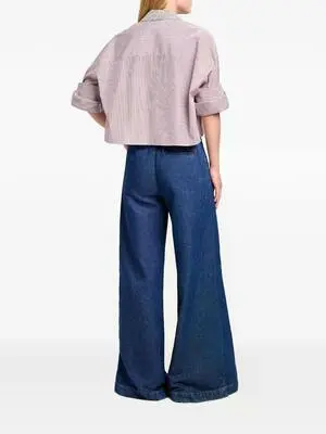 TWP Striped Shirt With Crystal Embellishments