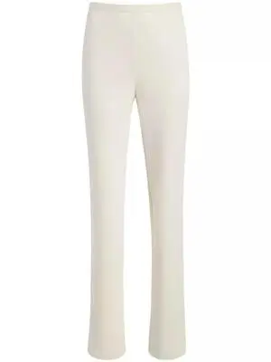 Another Tomorrow Cream White Jersey Slim-fit Trousers