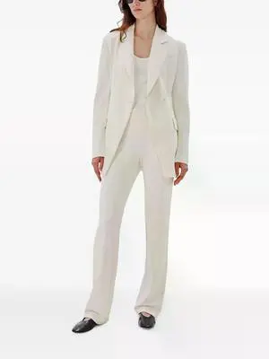 Another Tomorrow Cream White Jersey Slim-fit Trousers