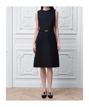 Dior Belted Straight Dress With Bow Detail