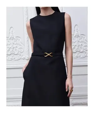 Dior Belted Straight Dress With Bow Detail