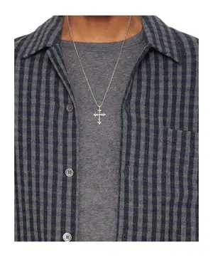 Emanuele Bicocchi Sterling Medium Fleury Cross Pendant Necklace