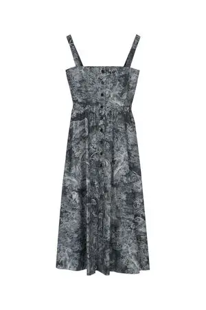 Dior Riviera Mid-length Flared Dress With Graphic Pattern - Gray