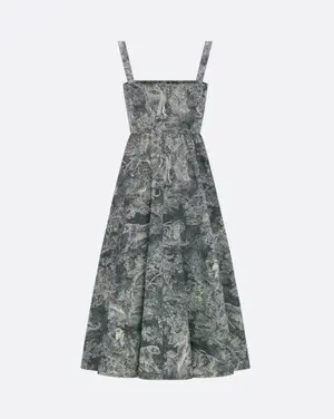 Dior Riviera Mid-length Flared Dress With Graphic Pattern - Gray