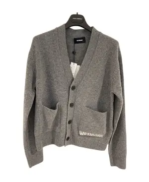 We11Done V-neck Logo Embroidered Knitted Cardigan