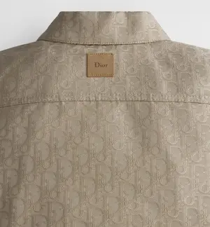 Dior Oblique Motif Cropped Jacket In Cotton And Silk Gabardine