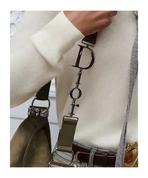 Dior Medium Suede Calfskin Bag - Khaki