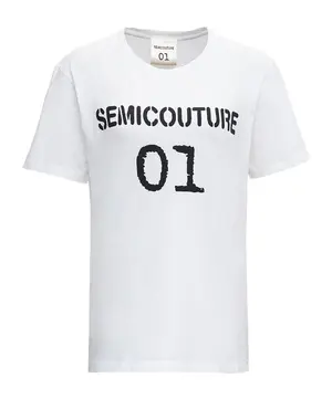 SEMICOUTURE Short Sleeve Printed T-shirt - White