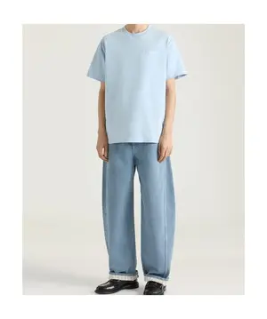 Givenchy T-shirt In Cotton With Paris Gros Grain - Light Blue