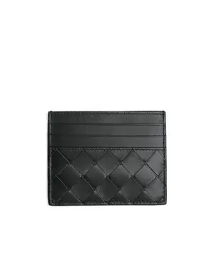 Bottega Veneta Intrecciato Credit Card Case - Black