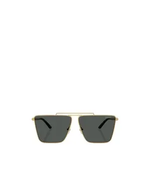 Versace Tubular Greca Square-frame Sunglasses - Black