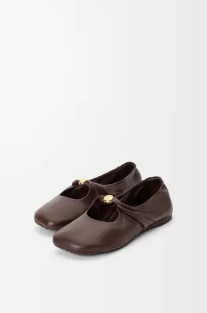 Loewe Anagram Ballet Flats - Brown