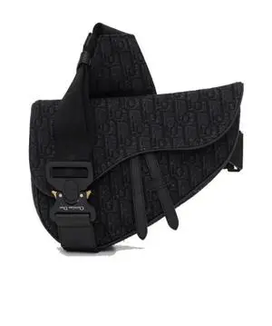 Dior Oblique Jacquard Saddle Bag - Black