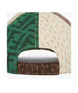 Fendi Patchwork Topstitch Motif Baseball Cap