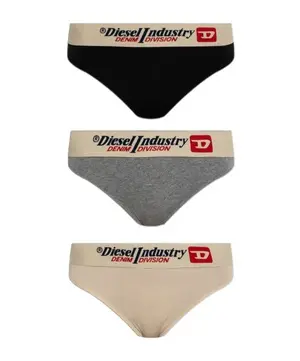 DIESEL® Fig Logo-waistband Cotton Briefs - Nude