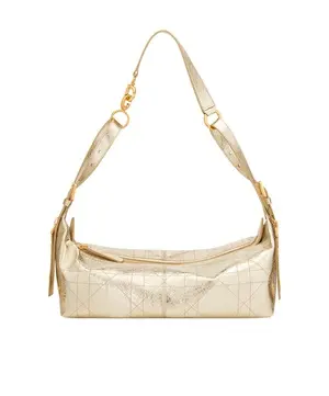 Dior Medium D-journey Bag In Crinkled Calfskin - Golden