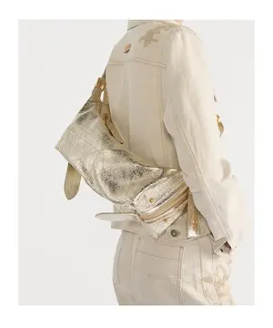 Dior Medium D-journey Bag In Crinkled Calfskin
