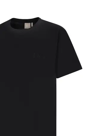 Dior Logo Embroidered Short-sleeved T-shirt - Black