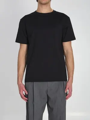 Dior Logo Embroidered Short-sleeved T-shirt - Black
