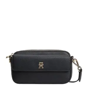 Tommy Hilfiger Logo Plaque Shoulder Bag - Black