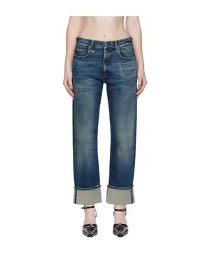 R13 Cuffed Romeo Jeans - Blue