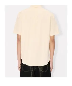 Kenzo Boke Flower' Short Sleeve Shirt In Cotton Seersucker - Vanilla